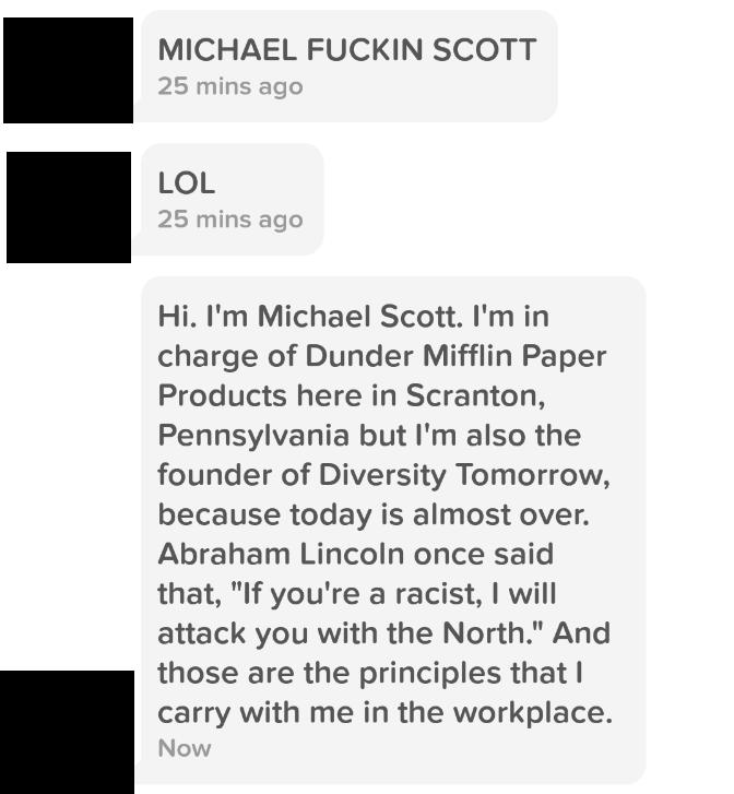 What Happens On Tinder When You Only Use Michael Scott Quotes?