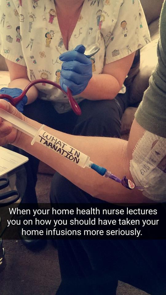 CF Patient Brings Humor To Home IVs With Picc-Line-Turned-Meme Posts
