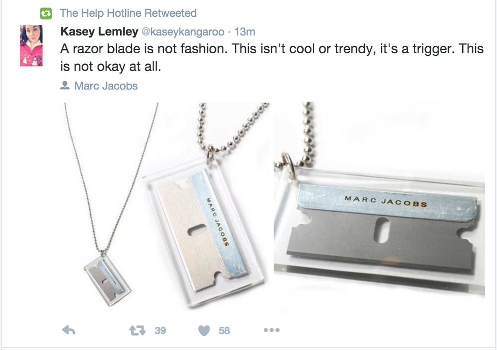 Marc Jacobs Attempt to Normalize Self-Harm