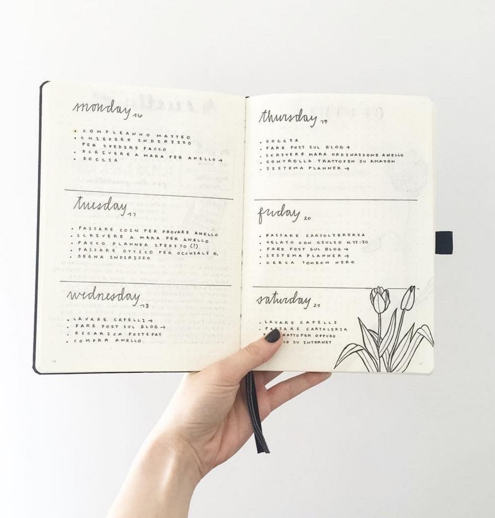 simple bullet journal layouts