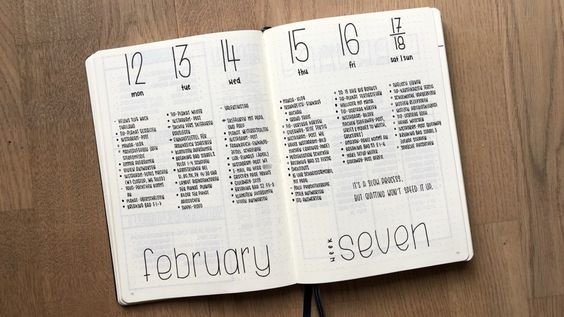 simple bullet journal layouts
