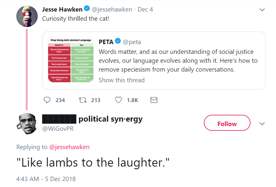 16 Of The Funniest Tweets About PETA's Anti-Animal Language