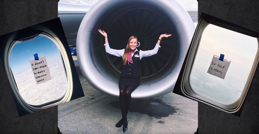 A flight attendant began sharing 'pick-me-up' notes with passengers to ...