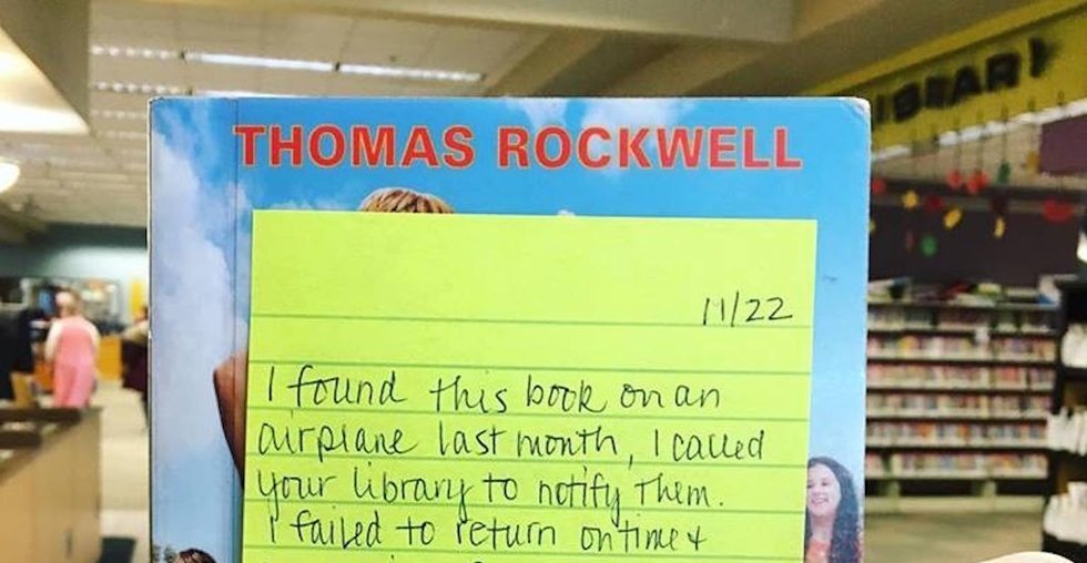 A stranger found a lost library book and returned it with this ...