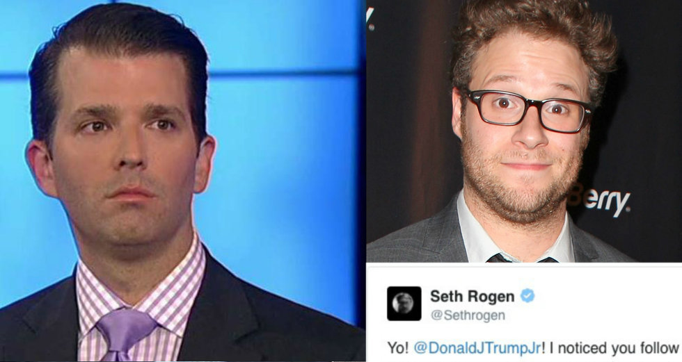 When Seth Rogen Realized Donald Trump Jr. Followed Him On Twitter, He ...