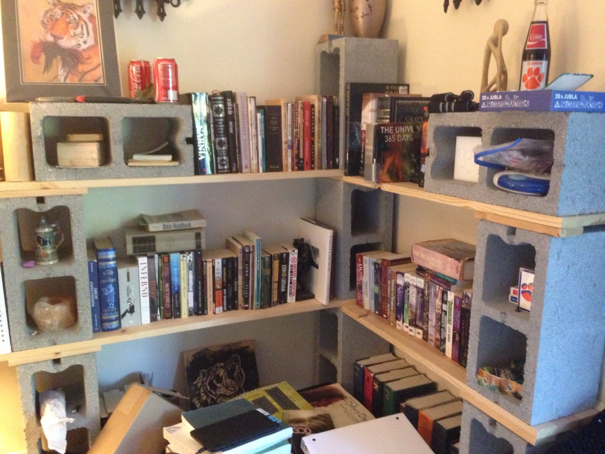 Cinder Block Bookshelves