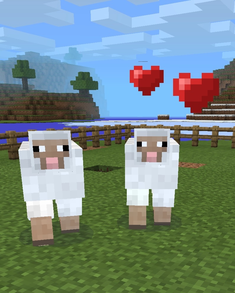 Baby Sheep Minecraft Baby Pink Sheep In Minecraft Survival World