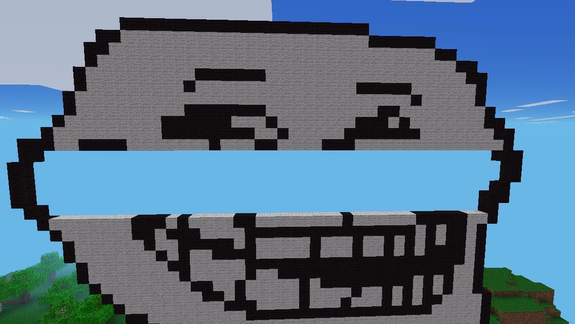 Pixel Art Minecraft Cara De Troll How To Draw Troll Face Phonk Meme