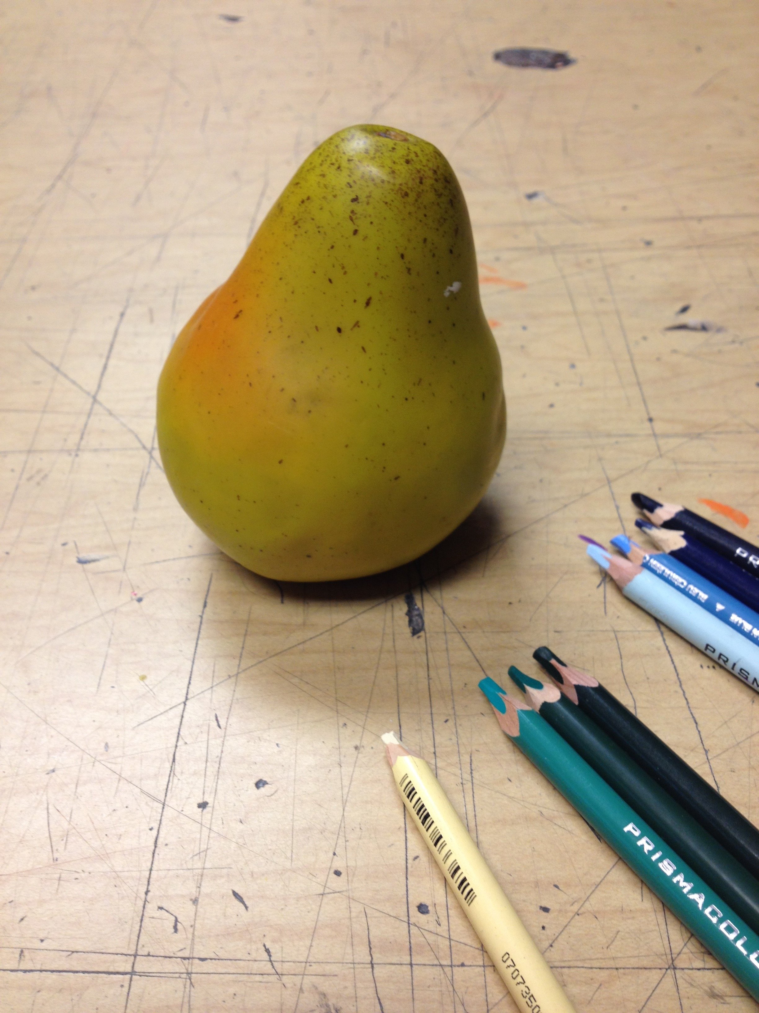 Pear Drawing Colour Pencil