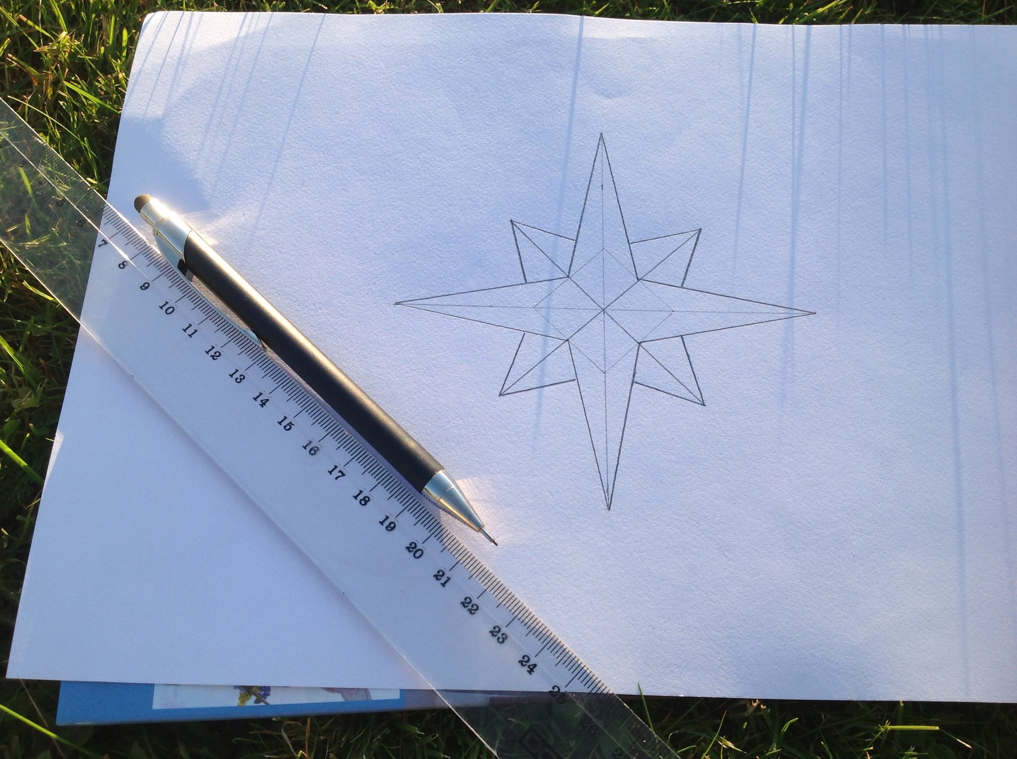 How To Draw A Simple Compass Rose Diy Compass Rose