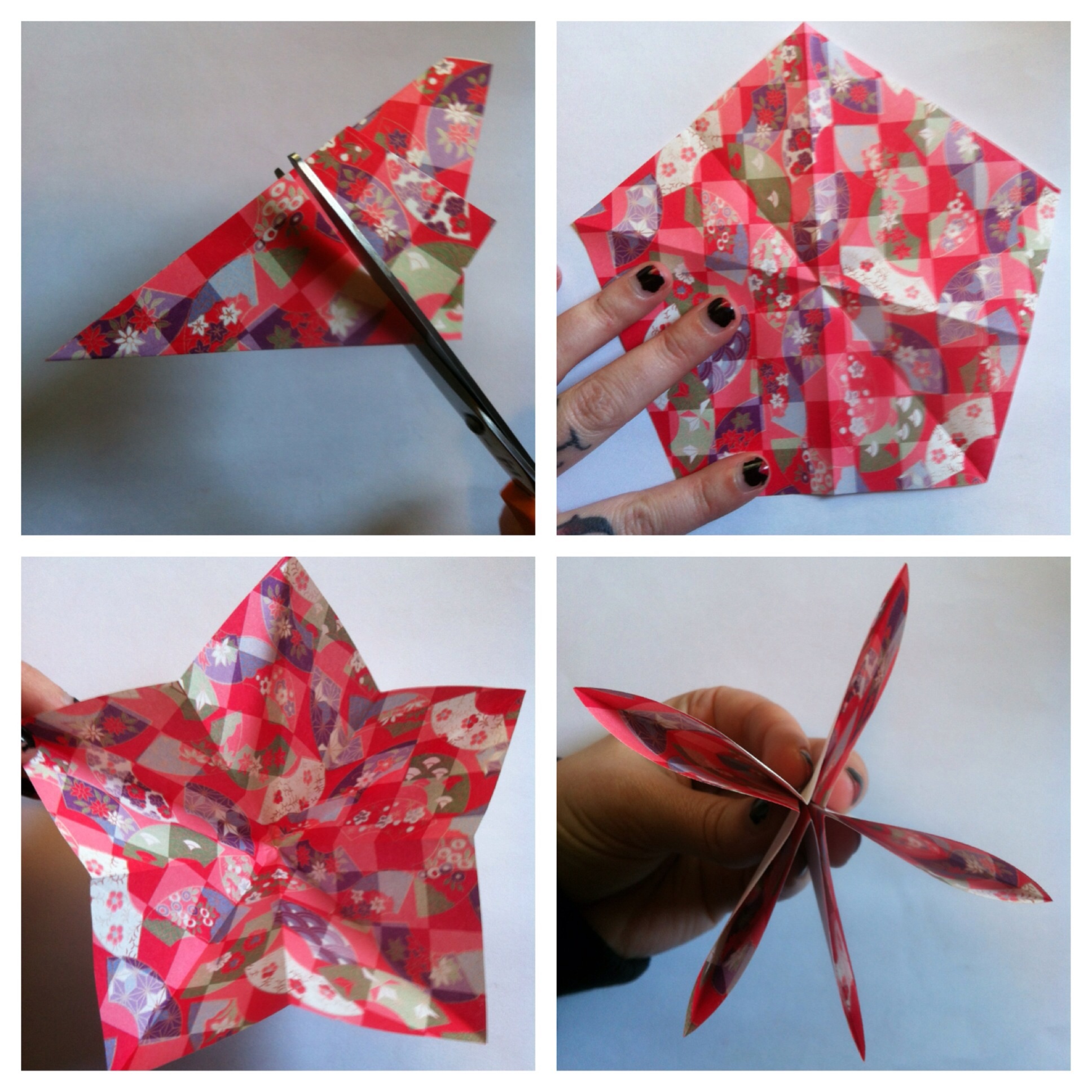 How To Make A Origami Star Flower Making An Origami Star Flower